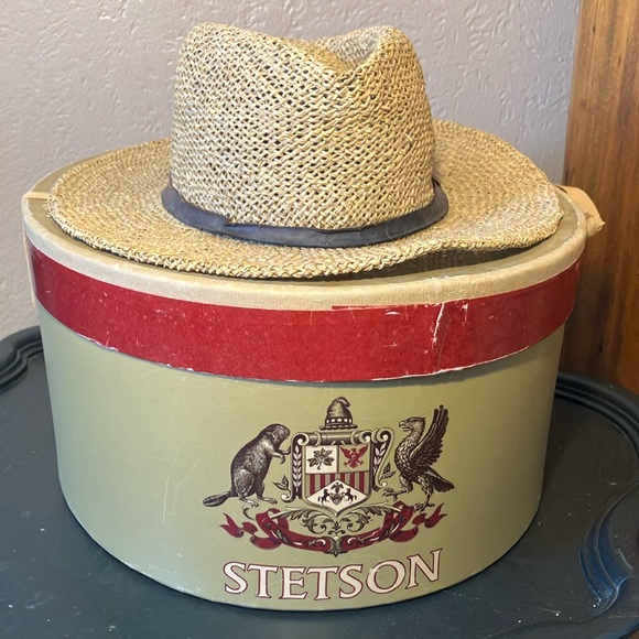 Stetson | Accessories | Stetson Box With Vintage Straw Hat | Poshmark